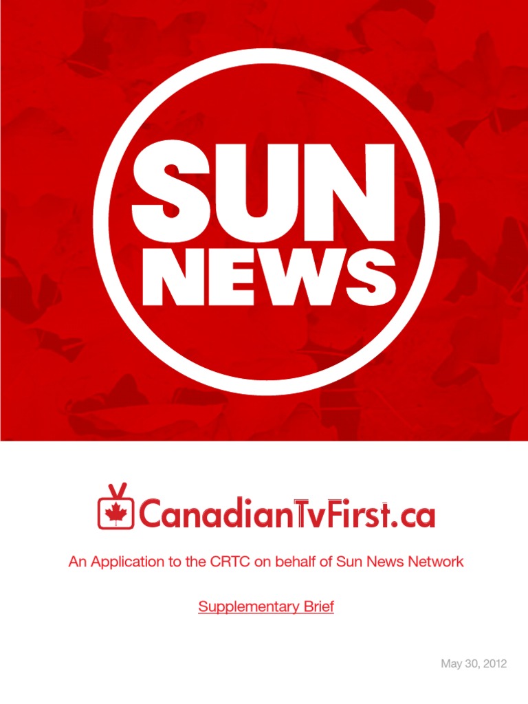 Sun News Application For Mandatory Carriage. | PDF | Cable Television ...