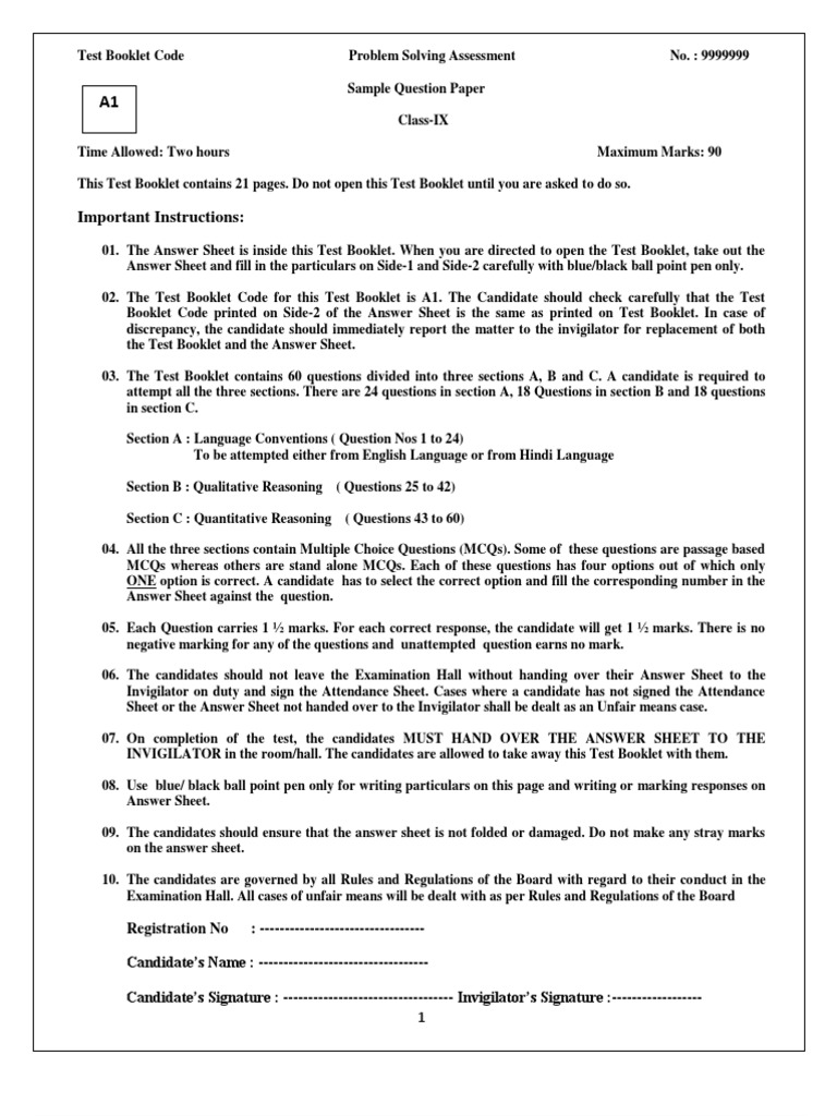 Class IX Problem Solving Assessment | PDF | Lever | Pendulum