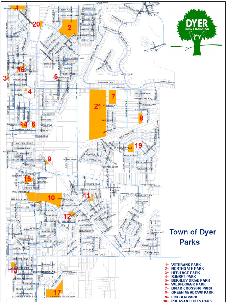 Town of Dyer Parks: E PO LK AV EN UE OU RT | PDF | Trees