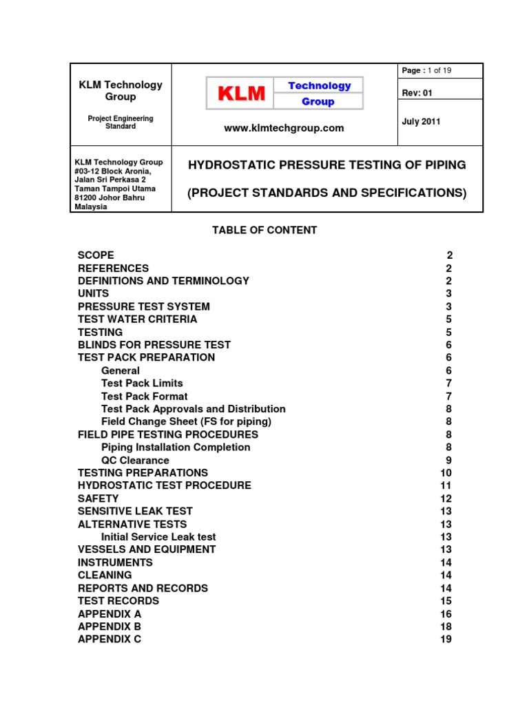 TESTING | PDF | Pipe (Fluid Conveyance) | Pressure