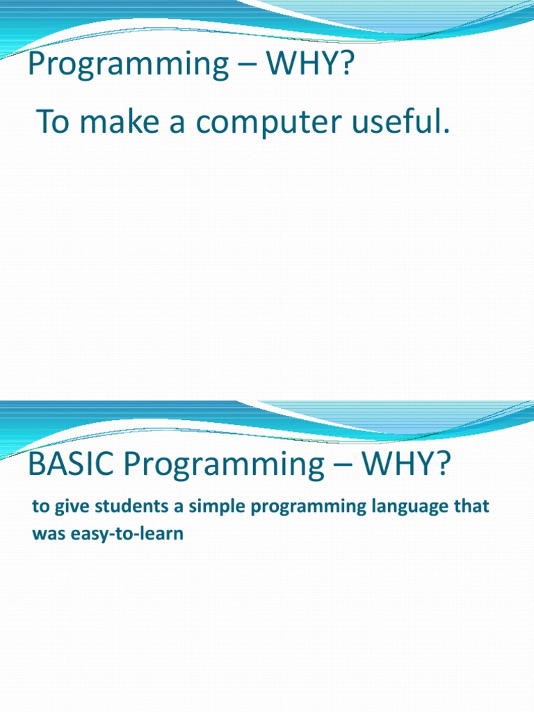 Introduction To QBasic | PDF | Basic | Control Flow