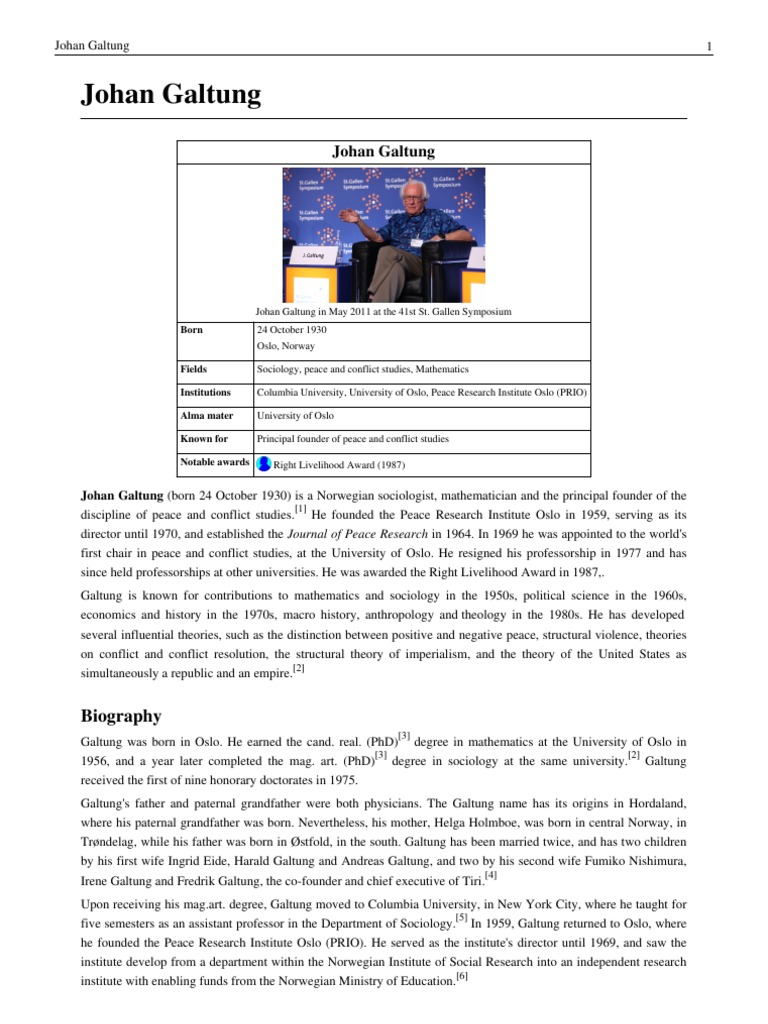 Johan Galtung | Politics