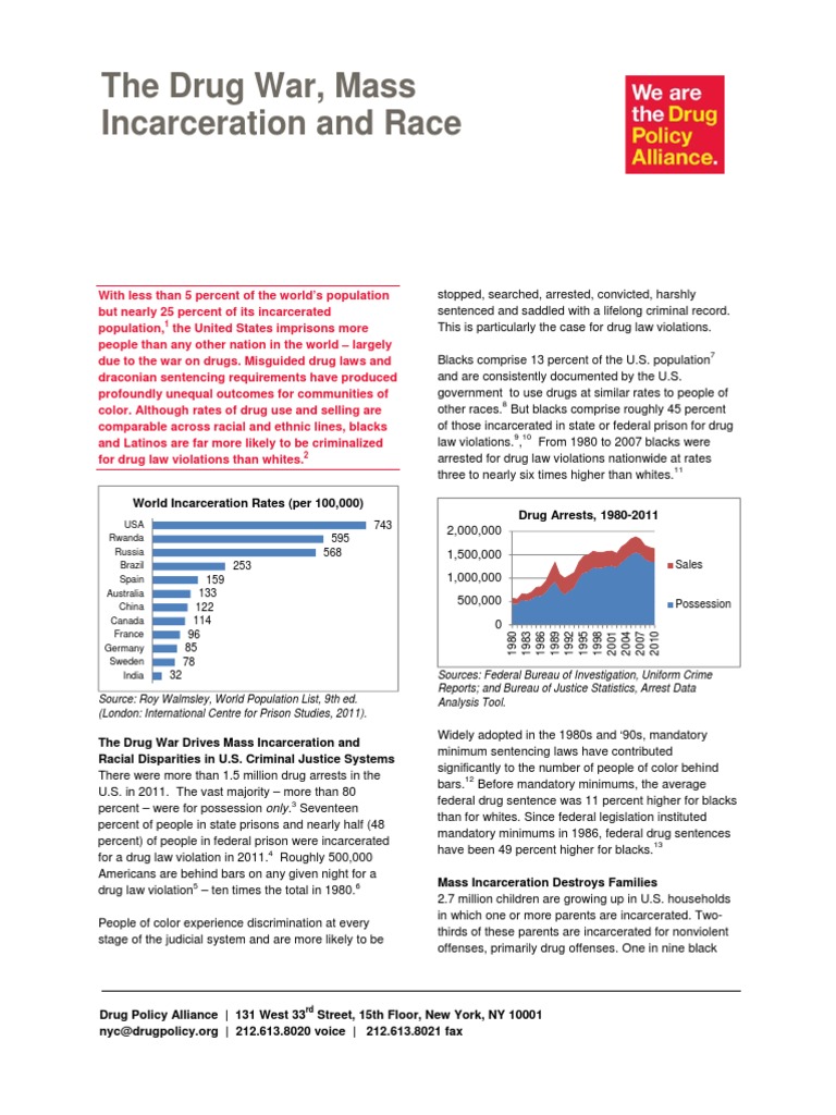 FactSheet - Drug War, Mass Incarceration and Race | PDF | Self-Improvement