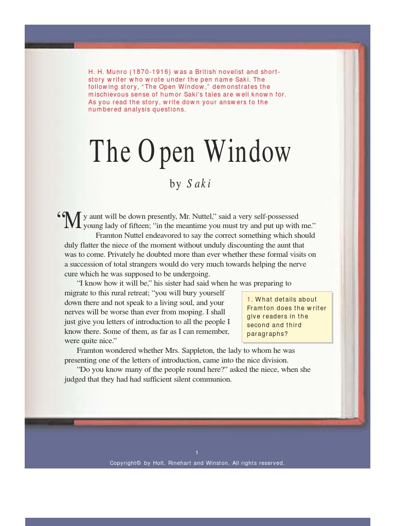 The Open Window | Saki
