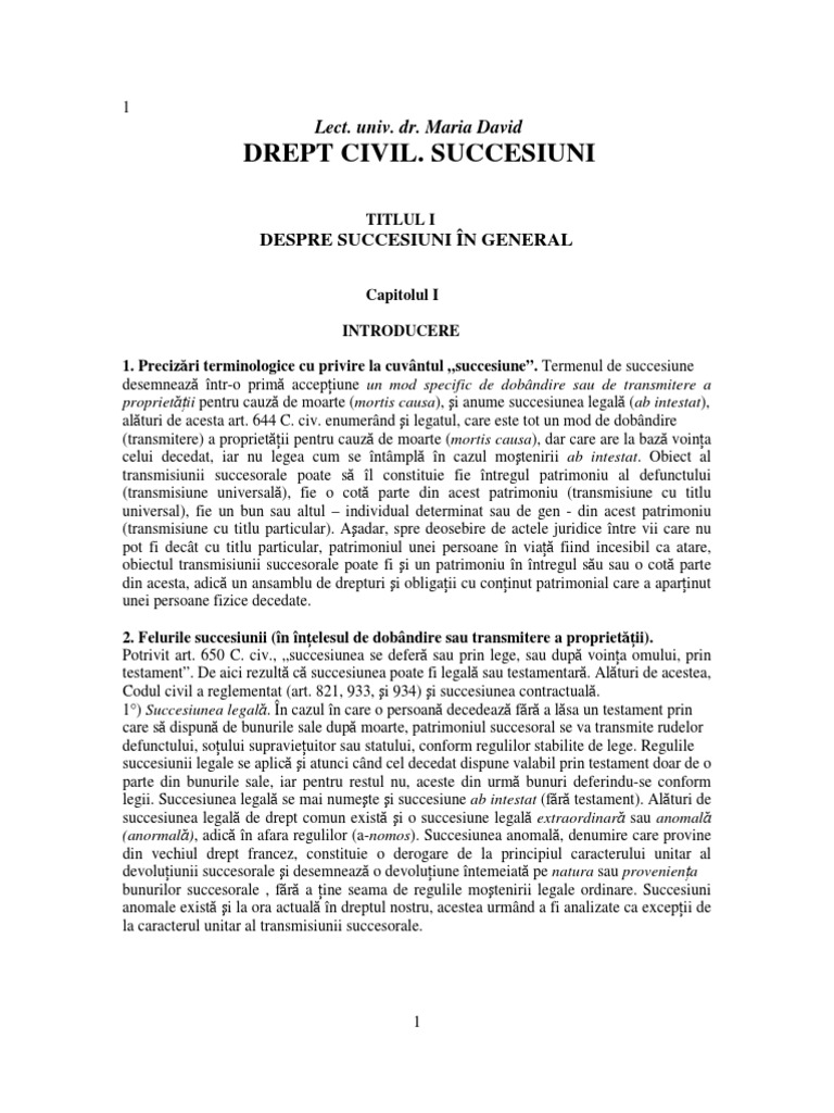 Succesiuni Sinteza | PDF