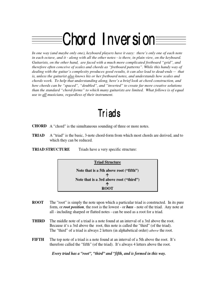 Chord Inversions PDF | PDF | Chord (Music) | Harmony