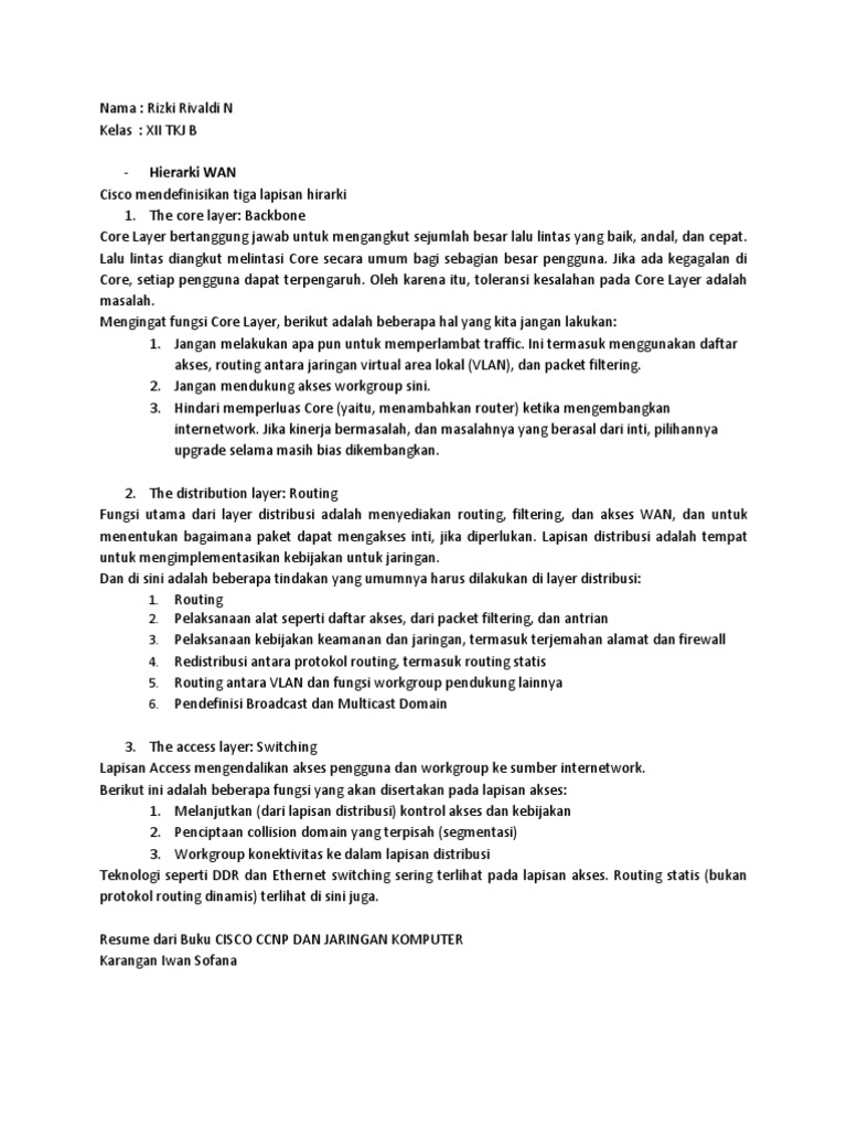 Resume Dari Buku Cisco CCNP Dan Jaringan Komputer | PDF