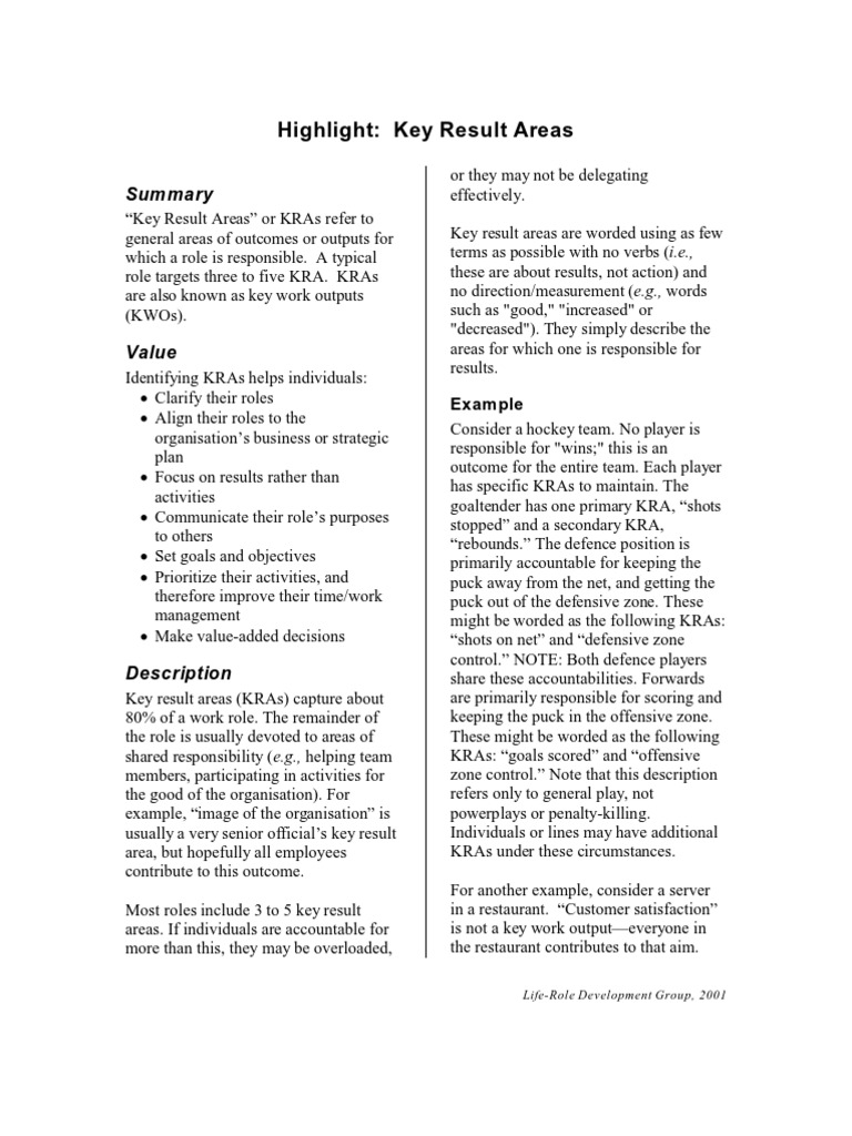Defining Key Result Areas: A Guide to Clarifying Roles and Improving ...