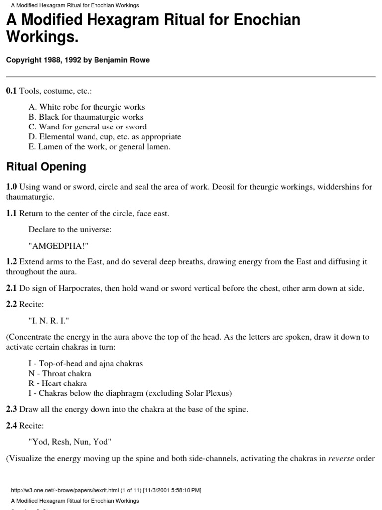 Enochian Hexagram Ritual | PDF