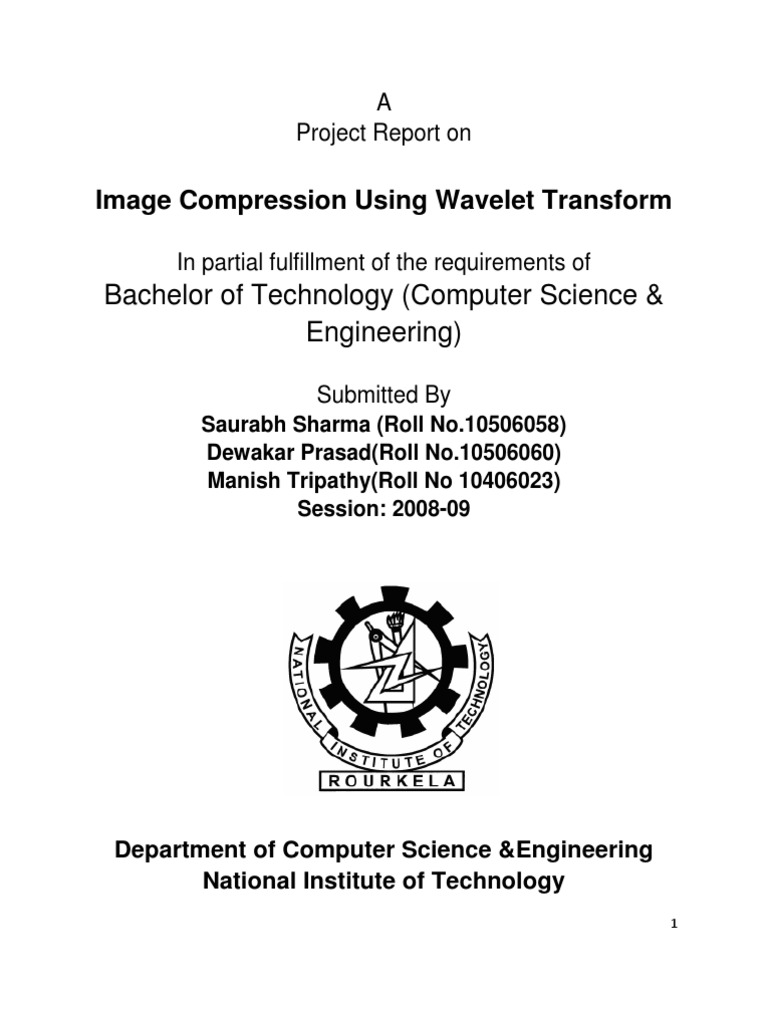 Image Compression Using Wavelet Transform | PDF | Wavelet | Data Compression