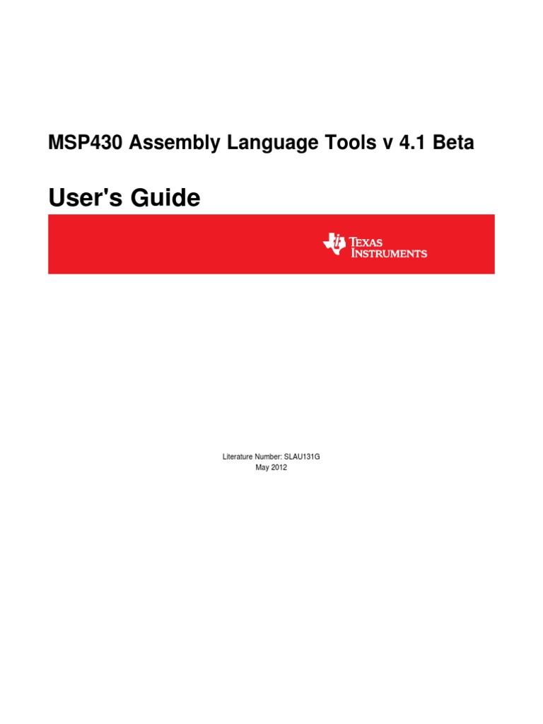 Slau131g Ccs Msp430 Pdf Assembly Language Library Computing 1388