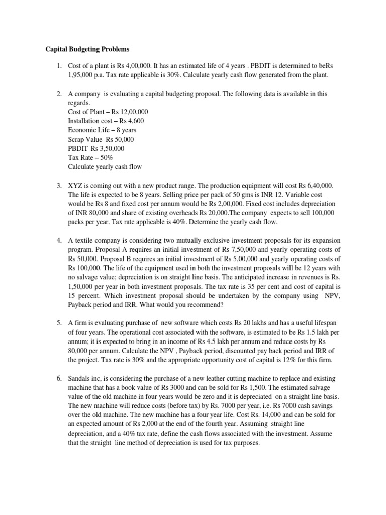 Capital Budgeting Assignment | PDF | Capital Budgeting | Depreciation