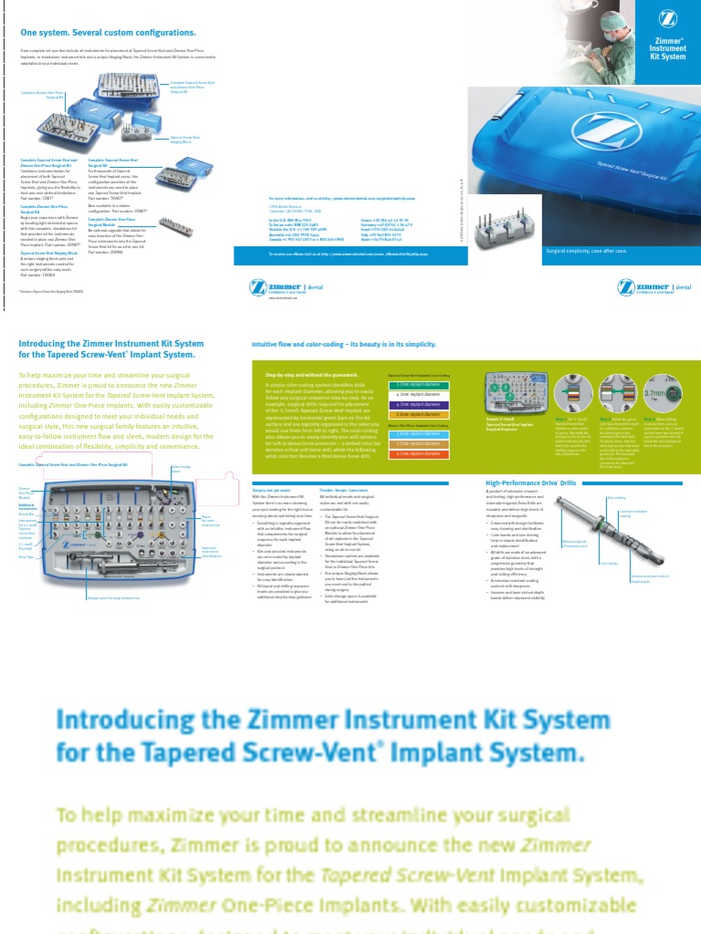 One System. Several Custom Configurations.: Zimmer Instrument Kit ...