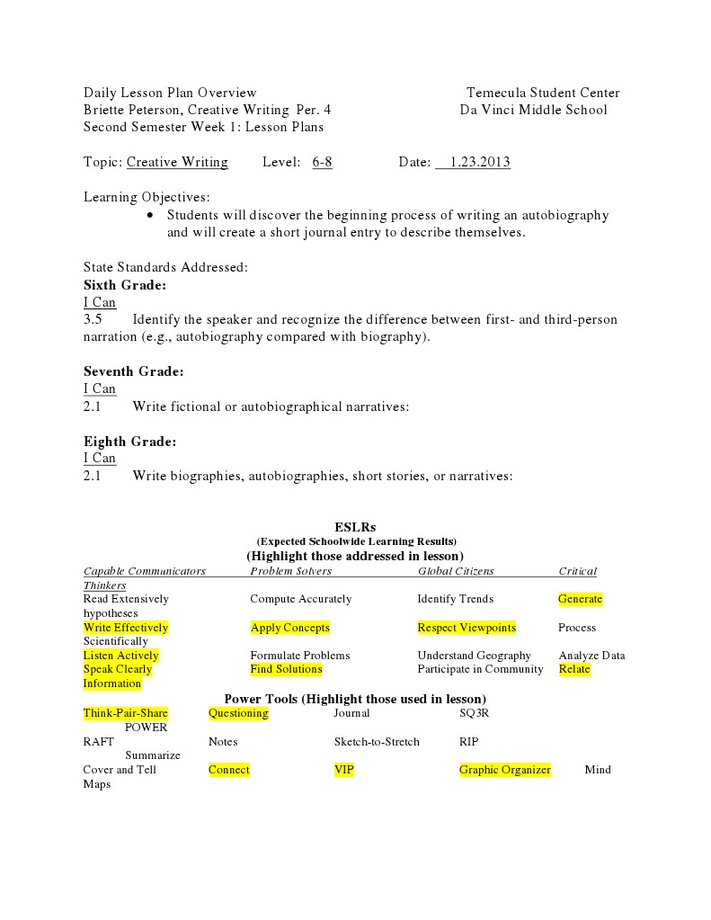 Non-Fiction Lesson Plan Autobiography | PDF | Science & Mathematics
