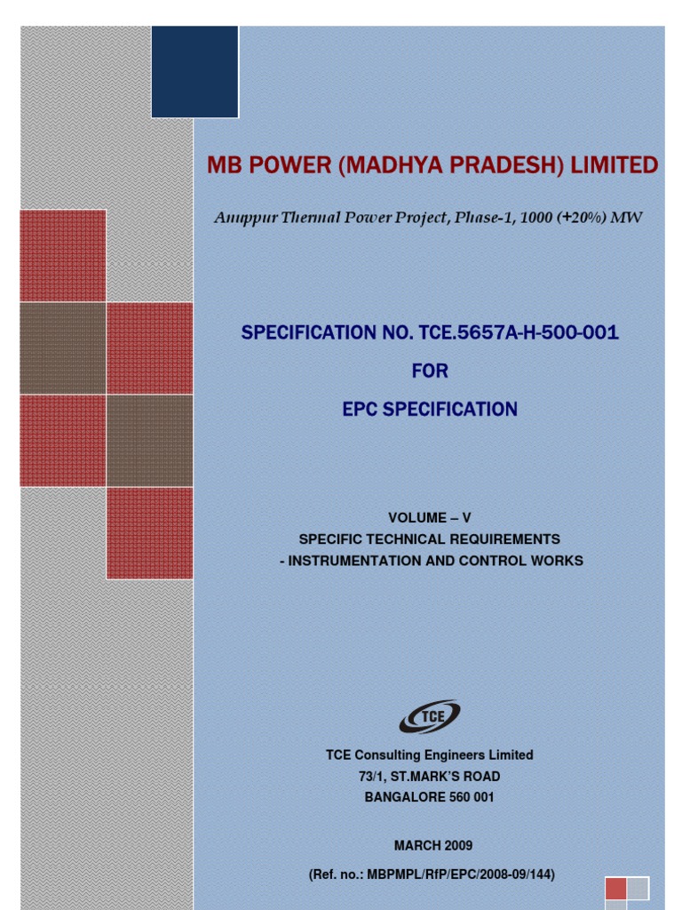 Power Plant Control and Instrumentation Specification | PDF ...