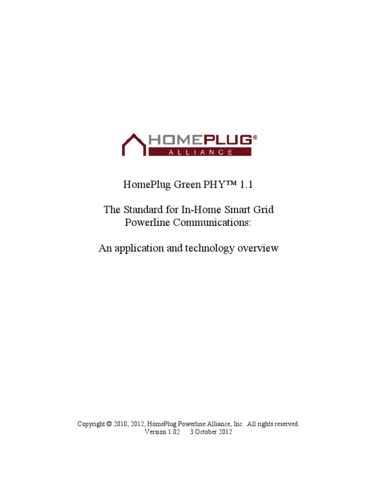 HomePlug Green PHY Whitepaper 121003 PDF | PDF | Smart Grid ...