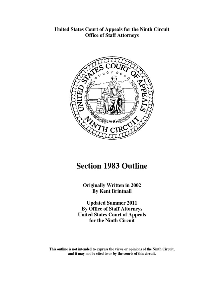 Section 1983 Outline - 9th Circuit | Lawsuit | Summary Judgment | Free ...