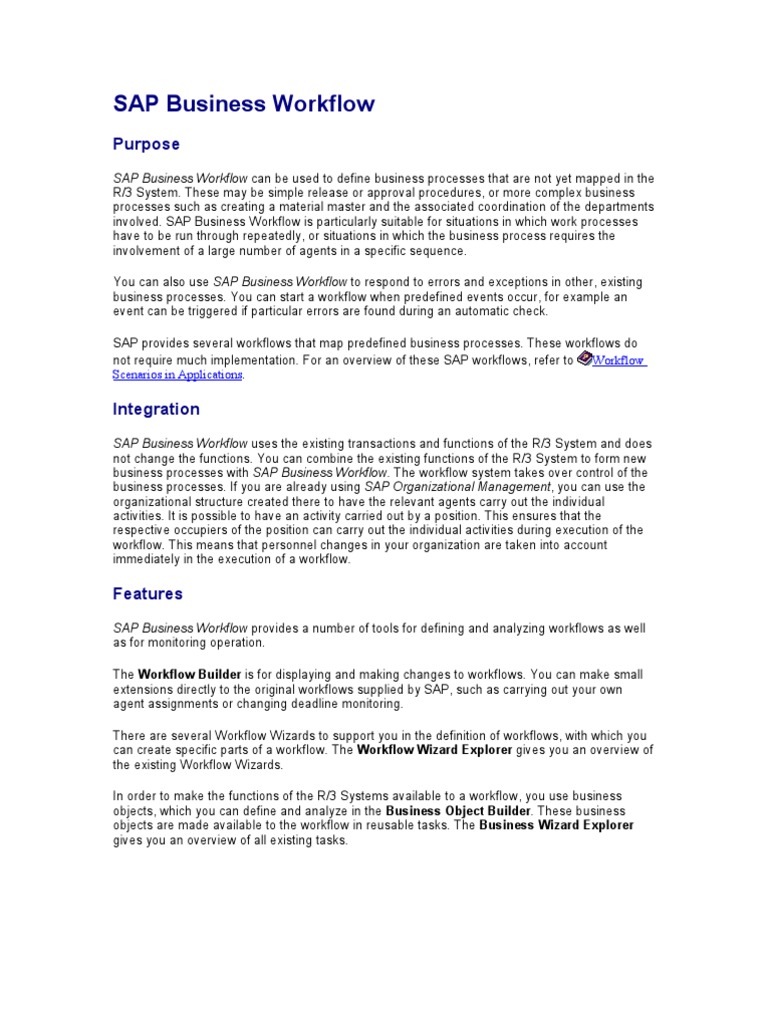 SAP Business Workflow | PDF | Workflow | Business Process