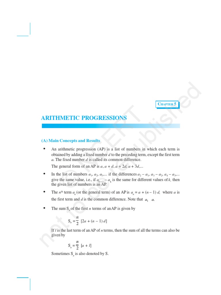 Arithmetic Progressions | PDF | Summation | Ratio