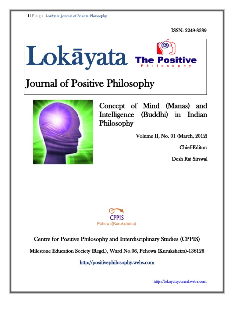 Concept of Mind (Manas) and Intelligence (Buddhi) in Indian Philosophy ...