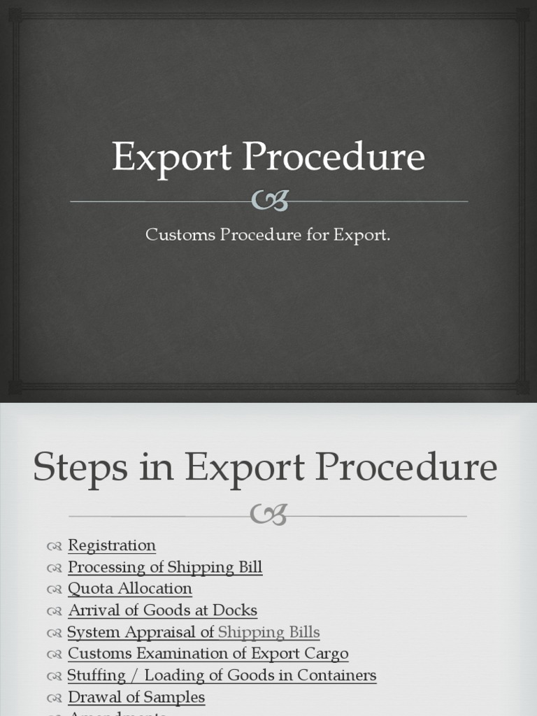 Export Procedure in India | PDF | Invoice | Customs