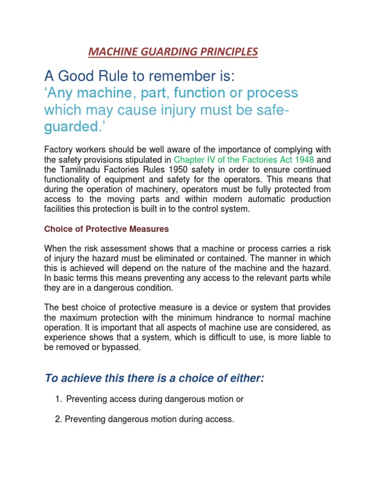 Machine Guarding Principles | PDF | Switch | Machines