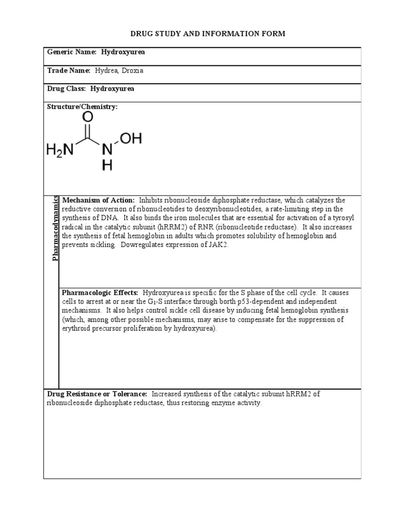 Hydroxyurea | Pharmacology | Clinical Medicine