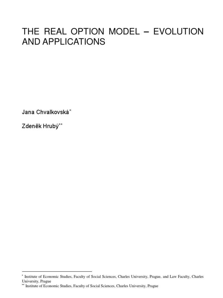The Real Option Model - Evolution and Applications | PDF | Option ...