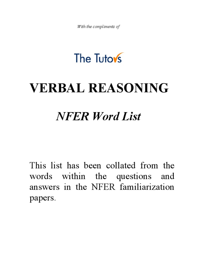 English NFER Word List | PDF | Nature | Leisure