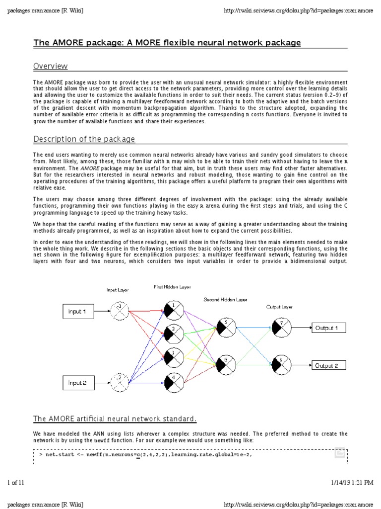 AMORE Tutorial | PDF | Parameter (Computer Programming) | Applied Mathematics