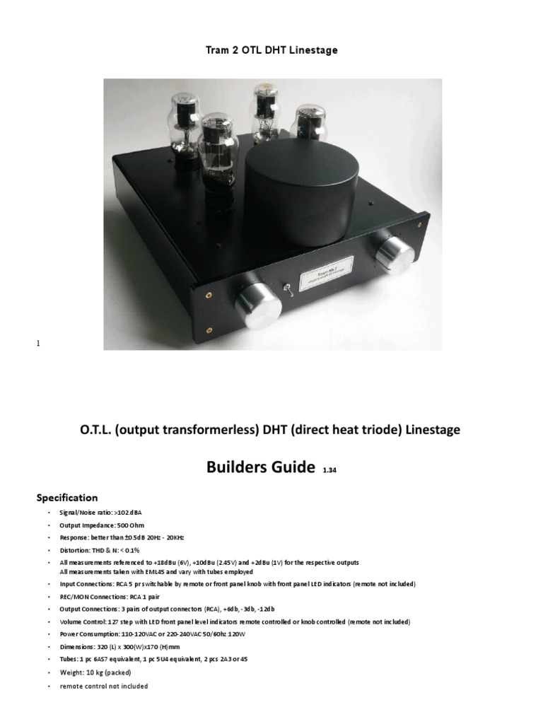 Tram 2 Preamp | PDF | Vacuum Tube | Amplifier