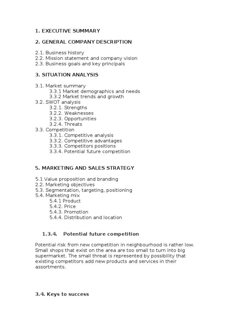 Example of BP Summary | PDF | Brand | Sales