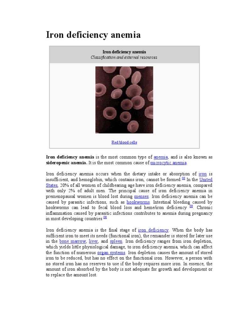 Iron Deficiency Anemia | PDF | Anemia | Medical Specialties