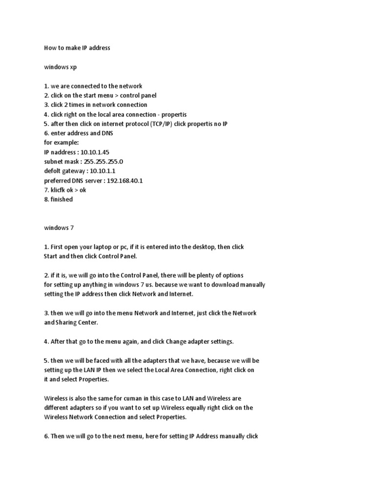 How To Make Ip Address | PDF | Ip Address | Computer Network