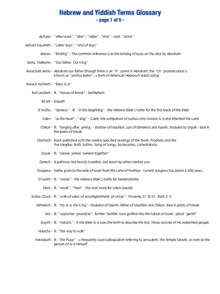 Jewish Terms and Their Meanings | PDF | Talmud | Judaism