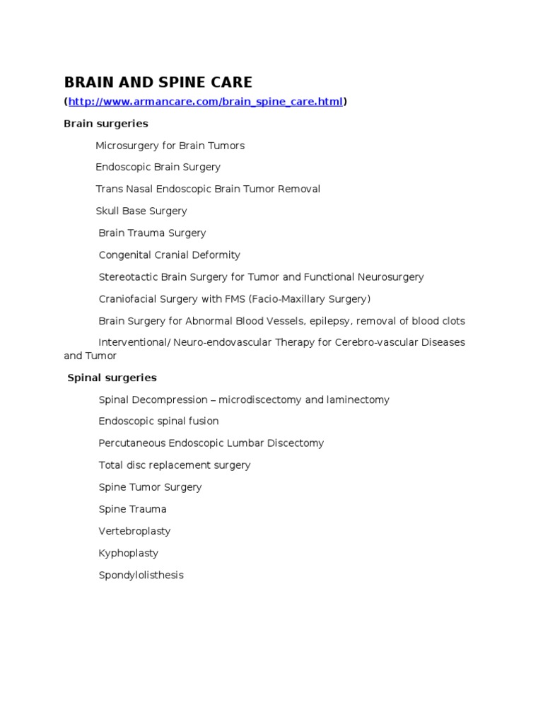 Brain and Spine Care | PDF
