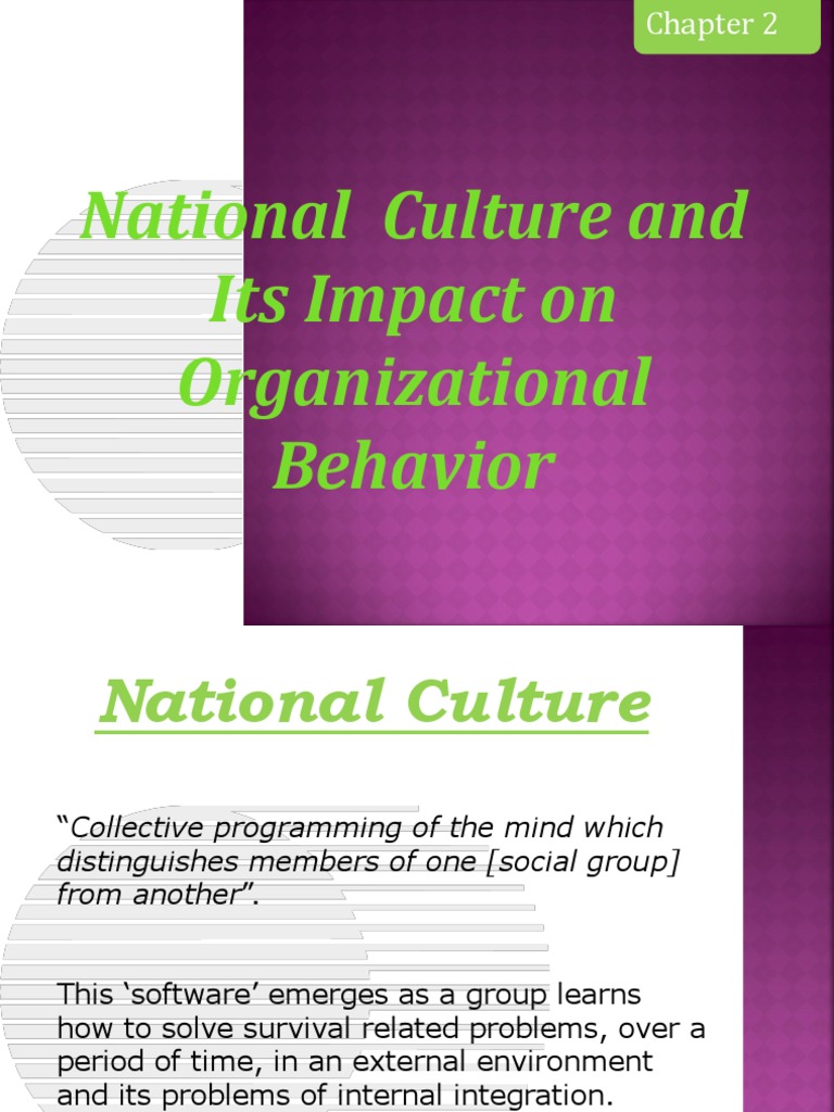 National Culture and Its Impact On Organizational Behavior | PDF ...