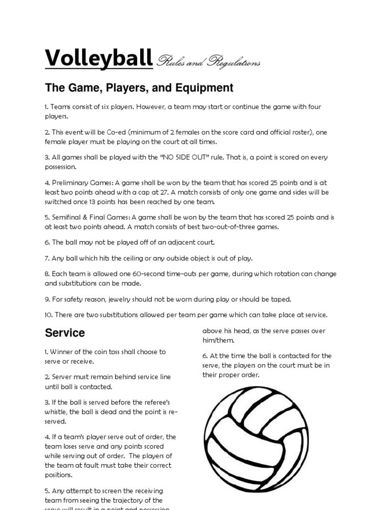 Volleyball Rules and Regulations | PDF | Volleyball | Gaming