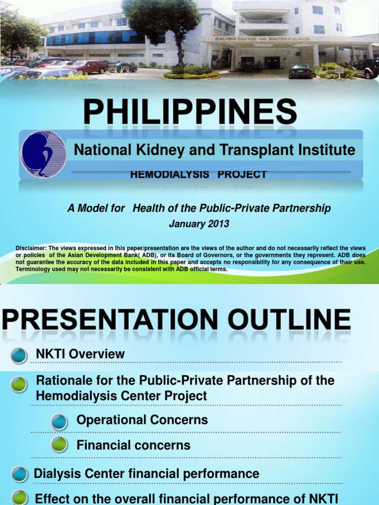 NKTI's Presentation To ADB On Hemodialysis Project (Public-Private ...