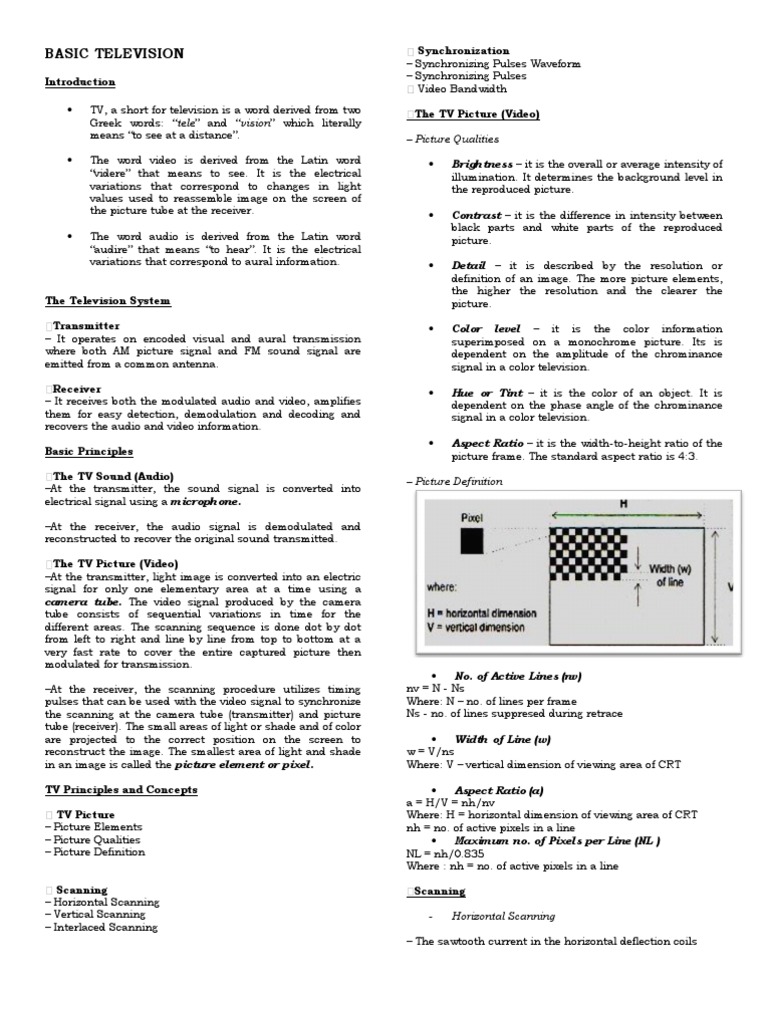 Basic Television: Synchronization | Download Free PDF | Video | Television