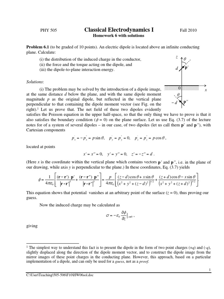 Method of Image Charges | PDF | Dielectric | Natural Philosophy