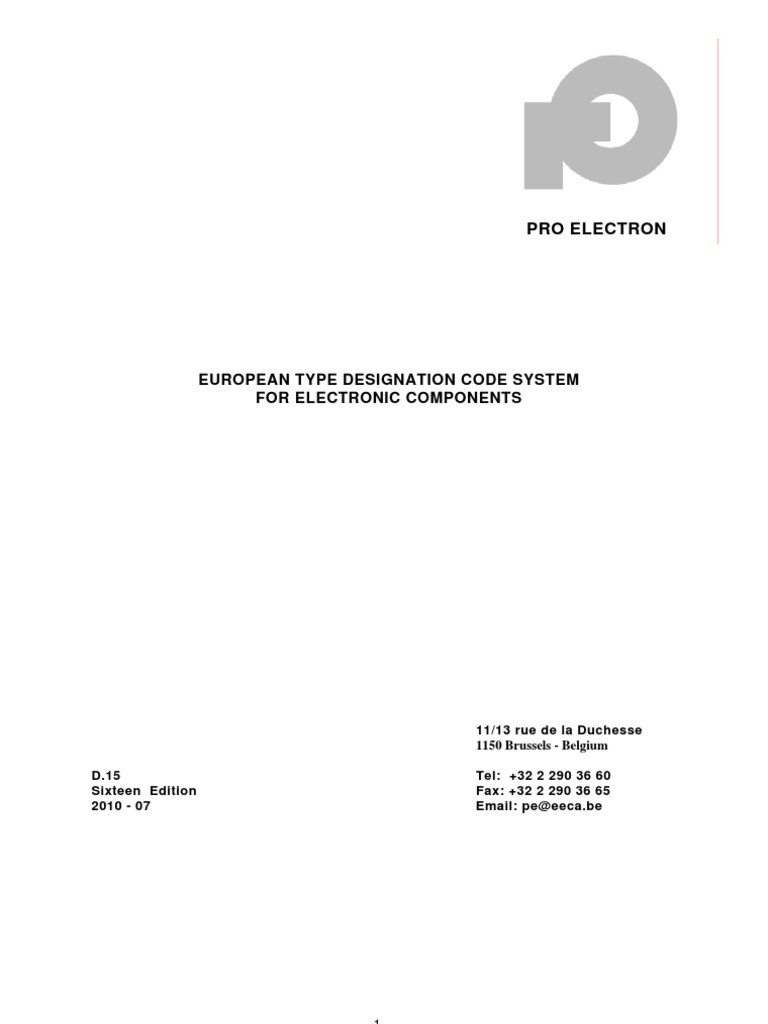 European Type Designation Code System | PDF | Transistor | Diode