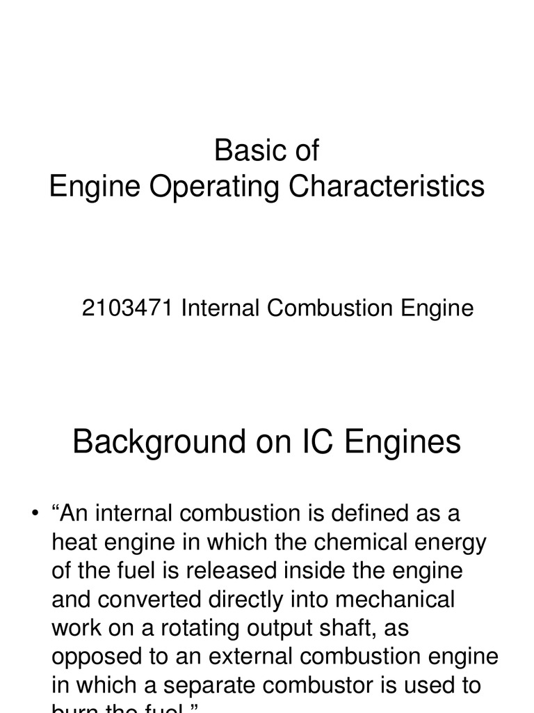 Basics of Engine Operation | PDF