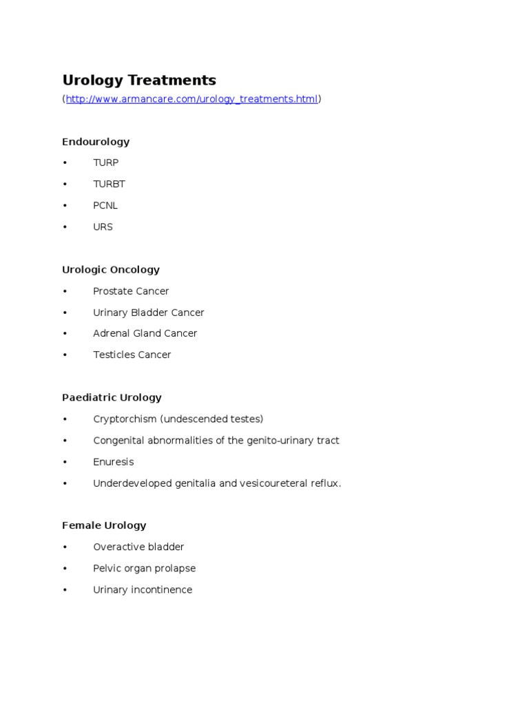 Urology Treatments | PDF