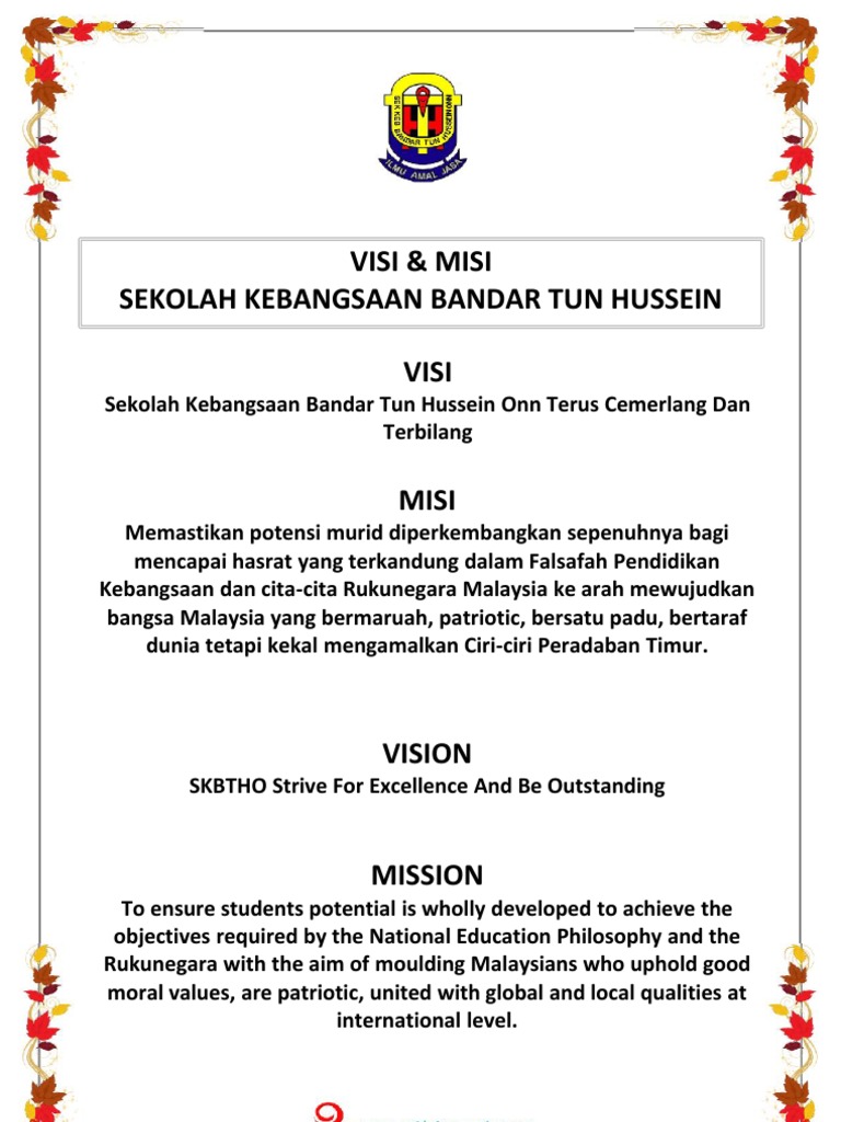 Visi & Misi Skbtho A4 Size (2013) | PDF