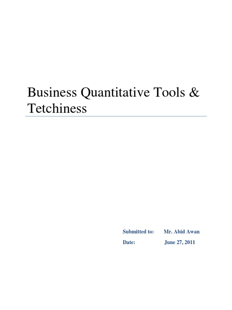 Business Quantitative Techniques | PDF