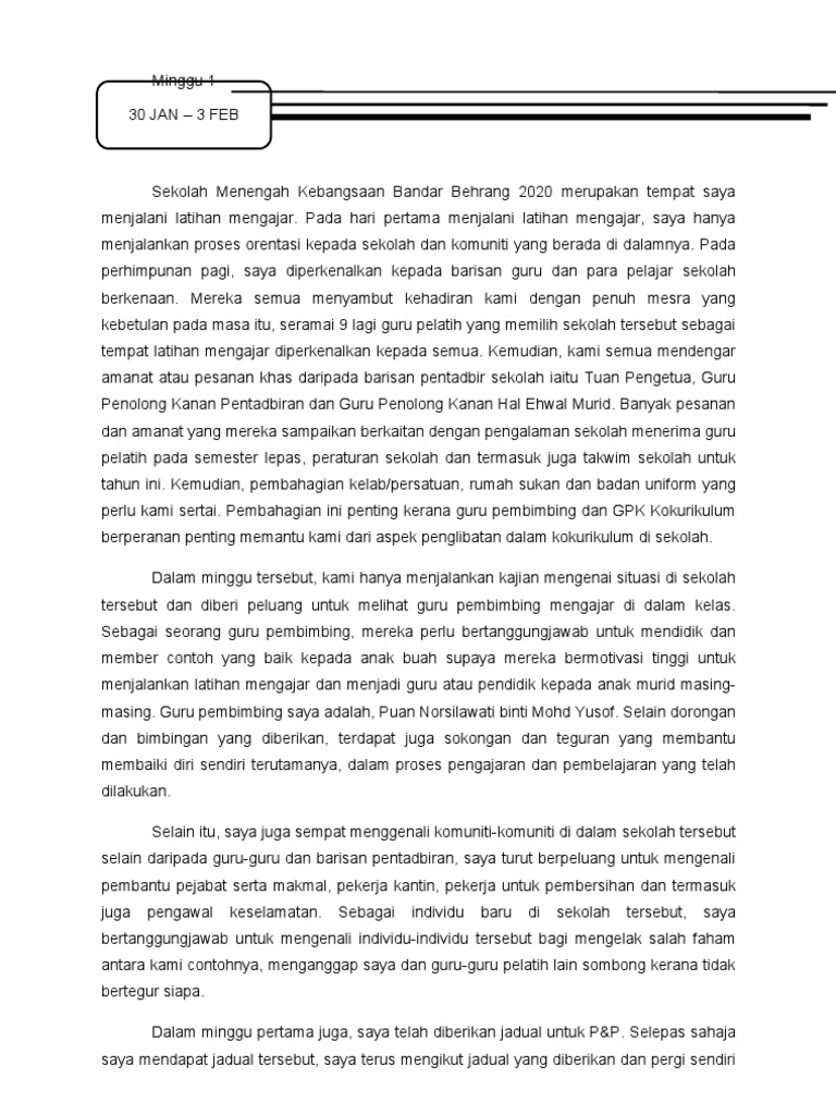Refleksi 16 Minggu - Upsi | PDF