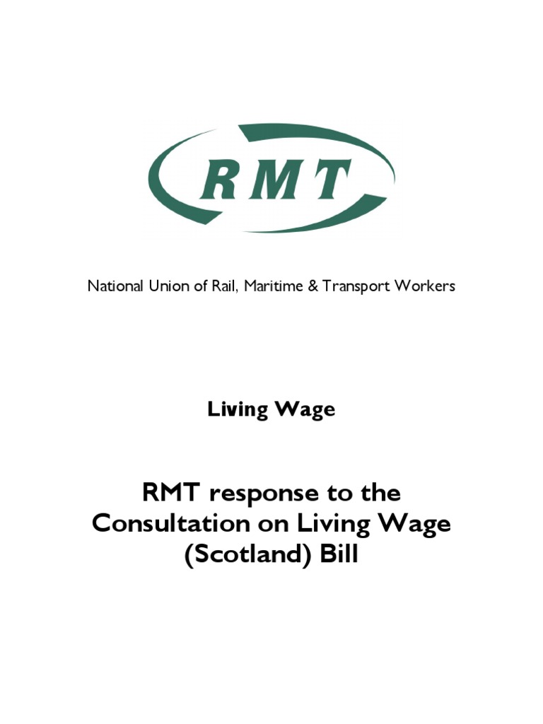 RMT Scotland Consultation Response | PDF | Living Wage | Employment