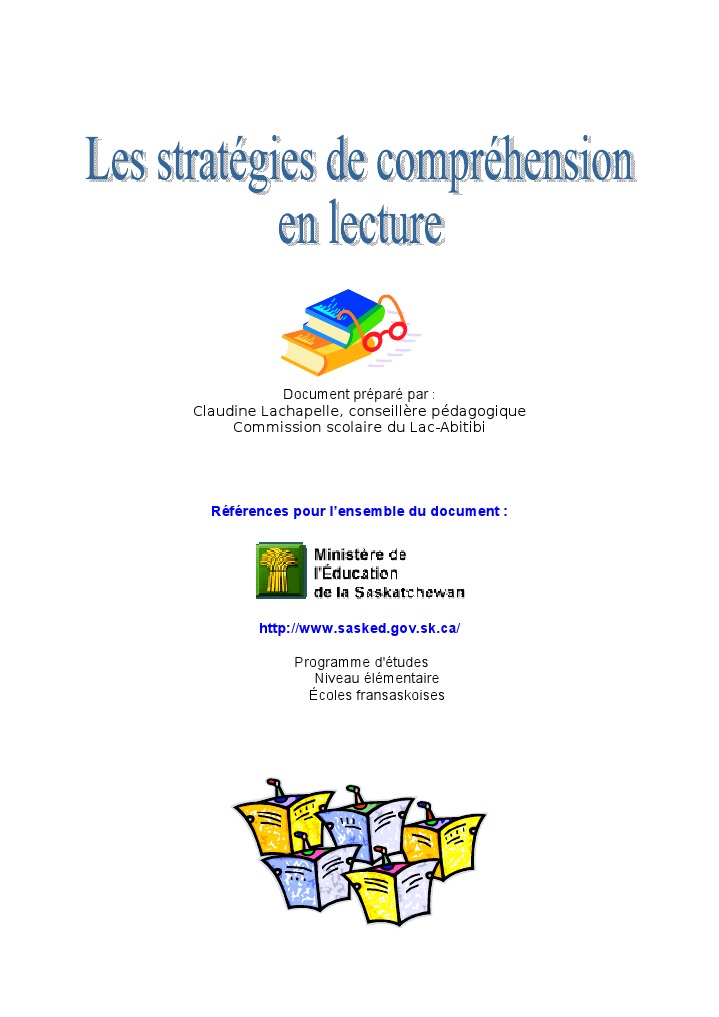 cahier des strategies de comprehension en lecture | Lecture (Processus ...