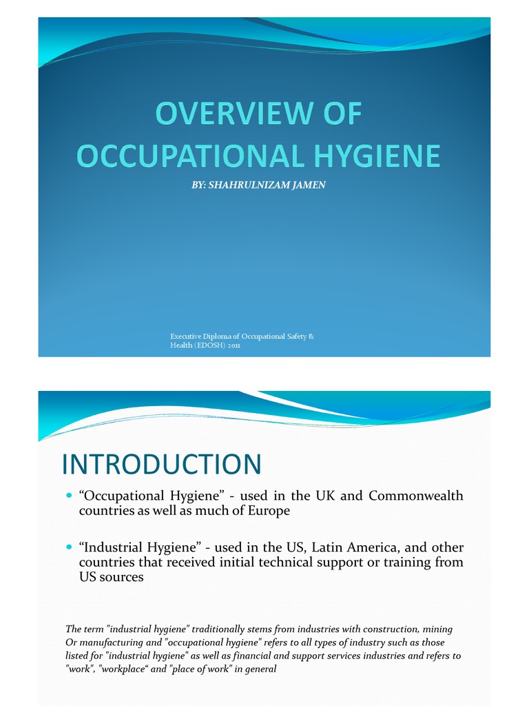 1 Overview of Occupational Hygiene - PPT (Compatibility Mode ...